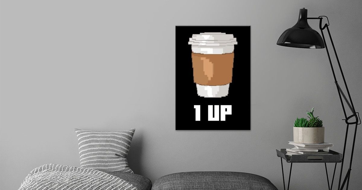 '1 Up Coffee Cup Game Icon' Poster by Kirill Muc | Displate