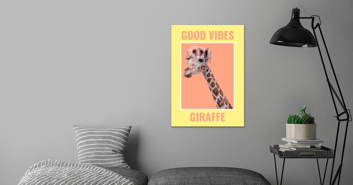 'Good Vibes Giraffe Animal' Poster by Max Ronn | Displate