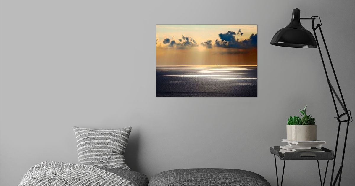 'sun lights spot on sea ' Poster by flaviovierisurrealphotos | Displate