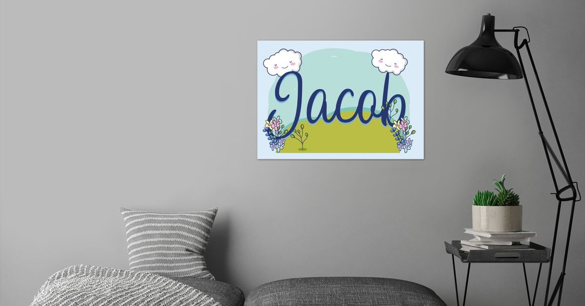 'JACOB Baby Name Sign Gift' Poster by Ingo Helmet | Displate