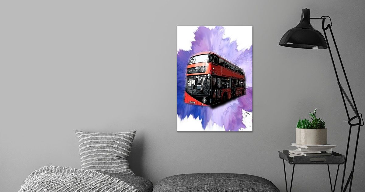 'Red Bus ArtWork' Poster by tomsevenseven | Displate