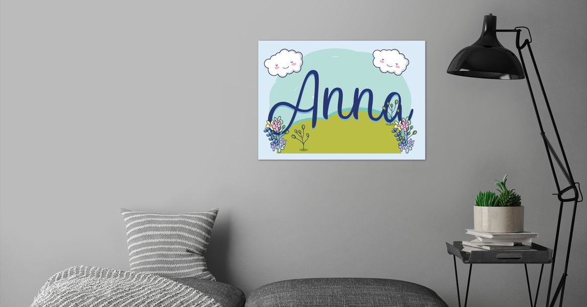 'ANNA Baby Name Sign Gift' Poster by Ingo Helmet | Displate