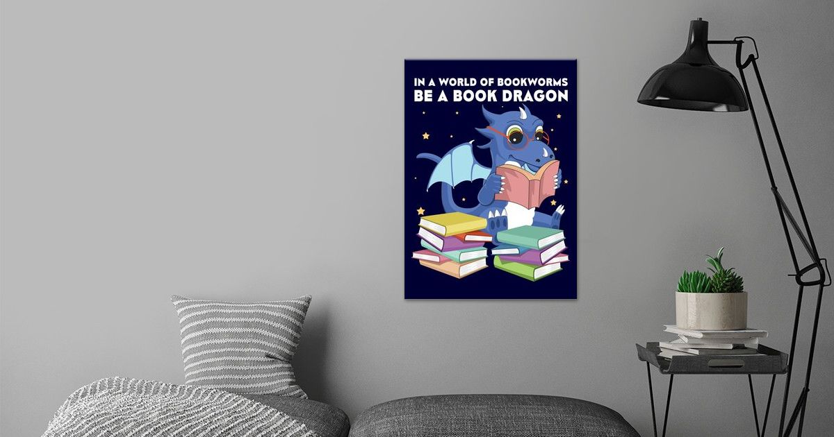 'Bookworm Book Dragon' Poster by ShirTom | Displate