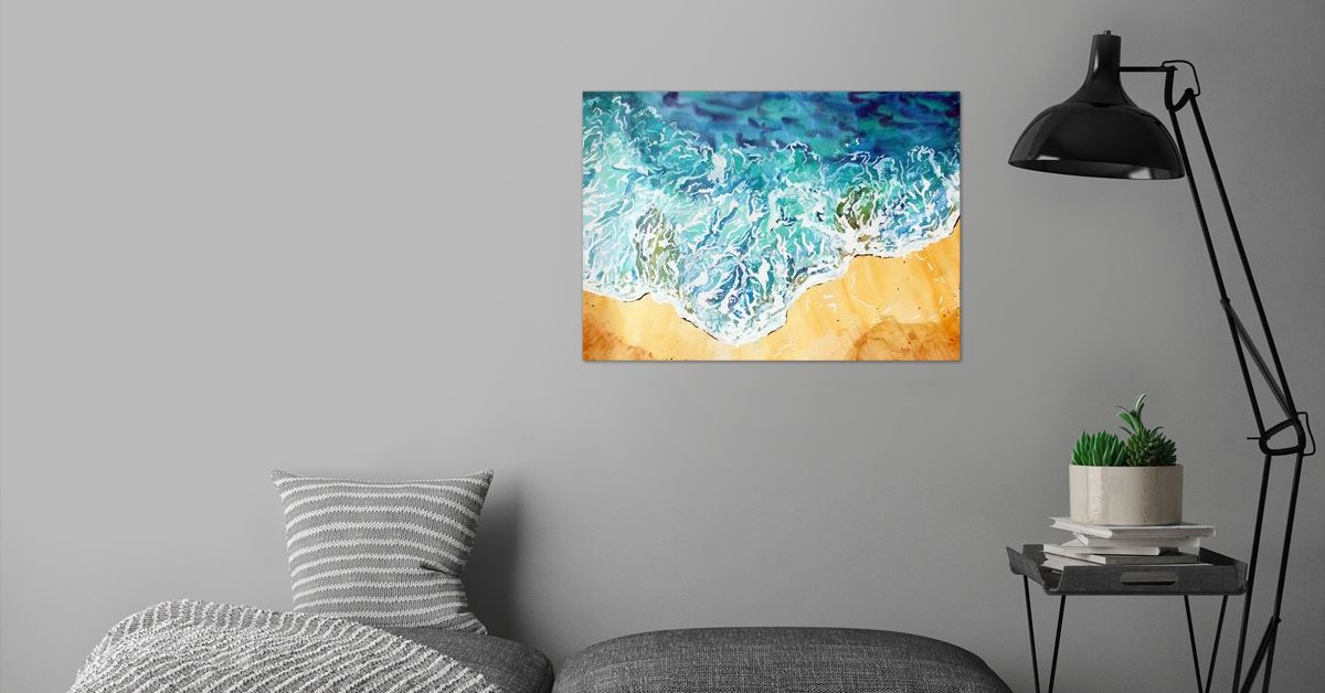 'Ocean Waves at the Beach' Poster by Sebastian Grafmann | Displate