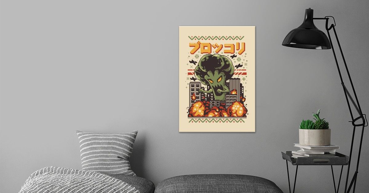 'Christmas Broccozilla' Poster by Ilustrata | Displate