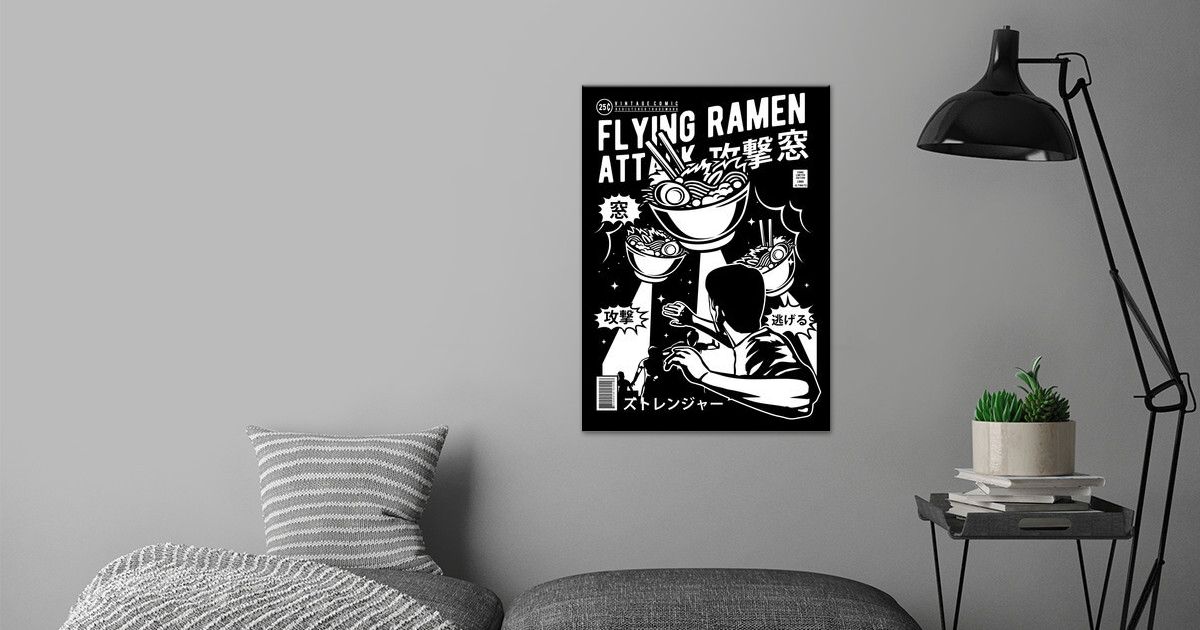 'Flying Ramen Attack' Poster by StonerPlates | Displate
