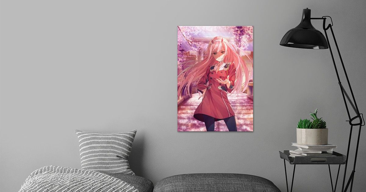 'Zero Two Sakura Horns' Poster by clarkwalker | Displate