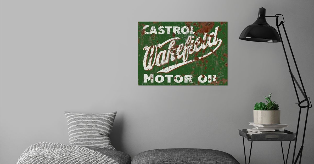 'Castrol Vintage Sign 4' Poster by Manuel Garcia | Displate