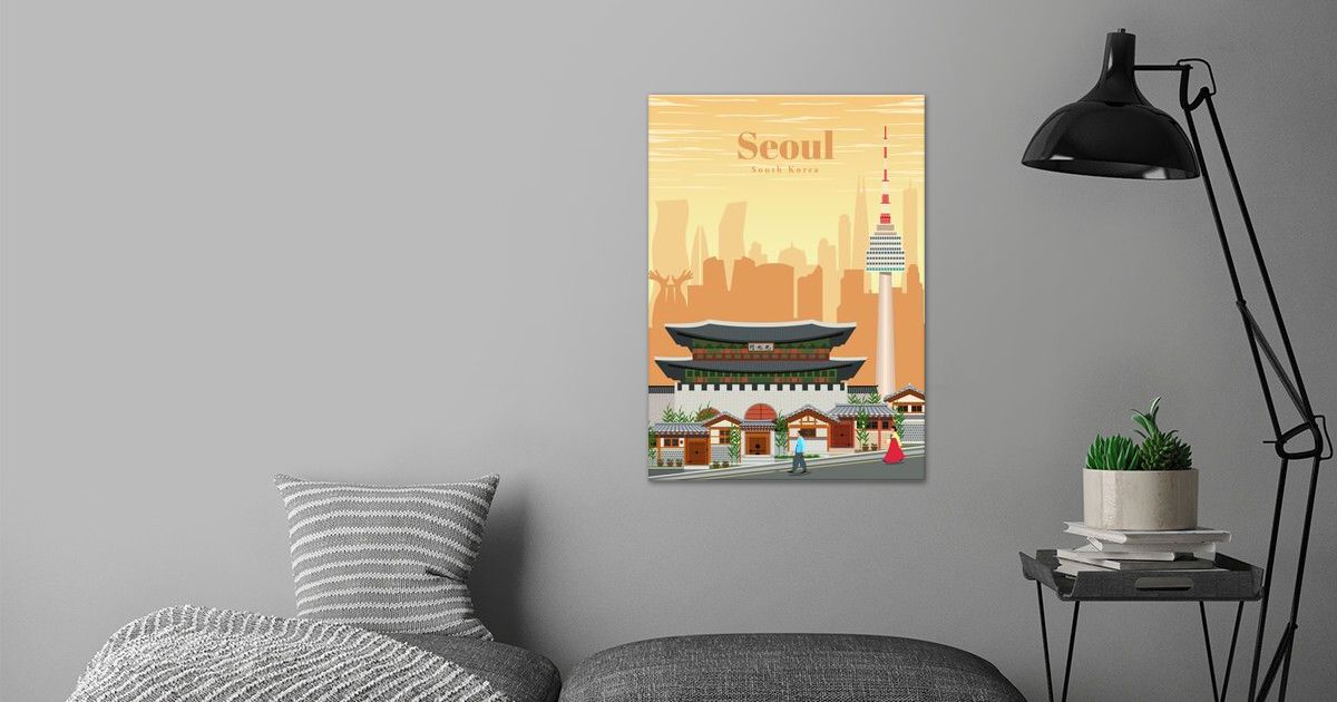 'Travel to Seoul' Poster by Studio 324 | Displate