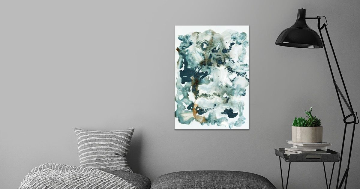 'Teal Ocean Ink Abstract 1' Poster by Anita's & Bella's Art | Displate