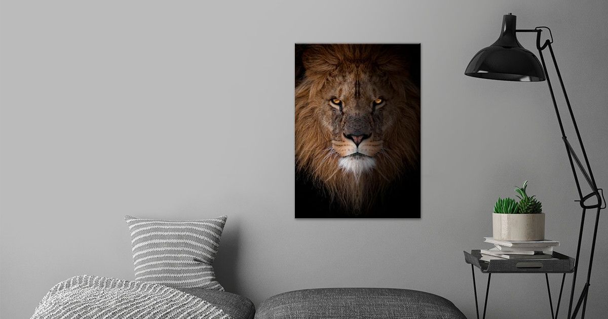 'wild angry lion face' Poster by MK studio | Displate