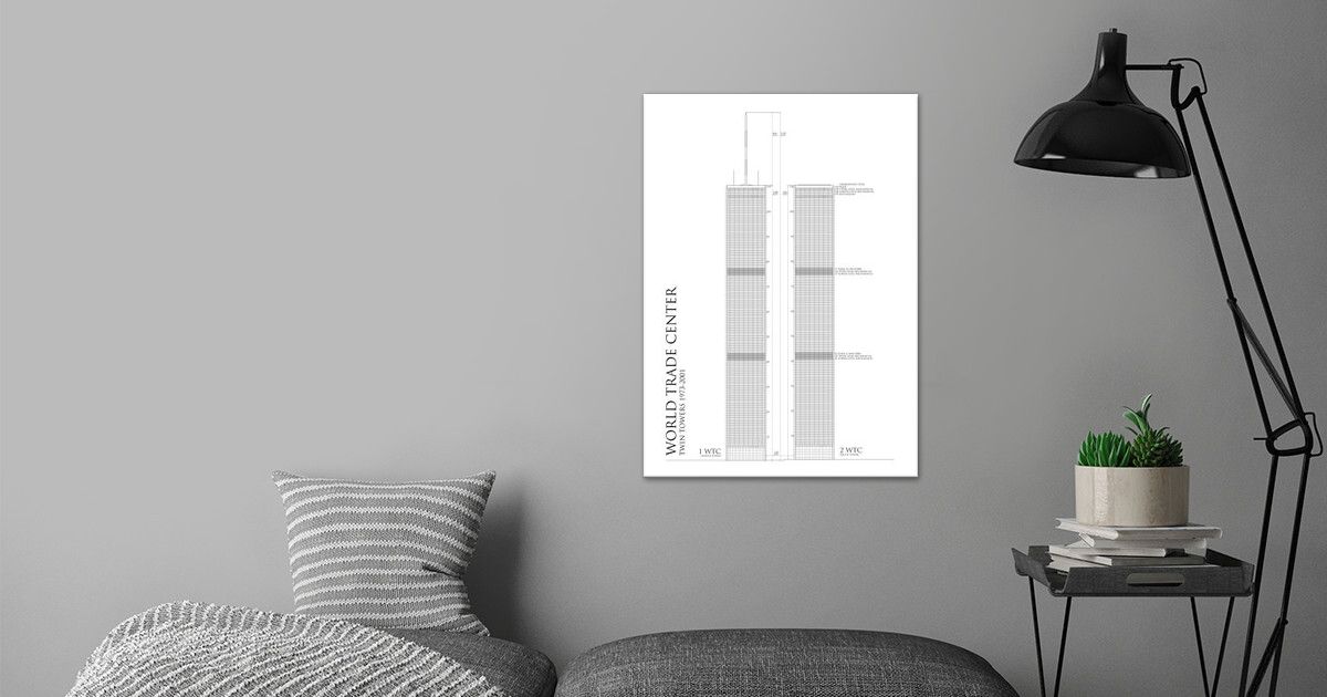 'Twin Towers WTC blueprints' Poster by PixelBase | Displate