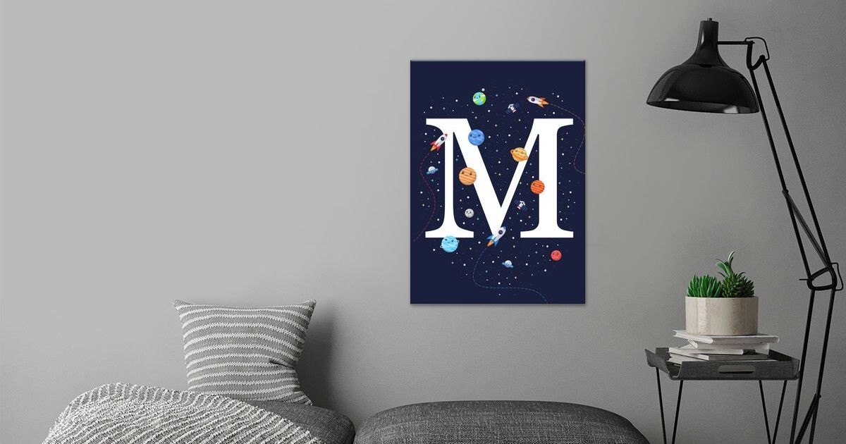 'alphabet M outer space' Poster by Yahya Art | Displate