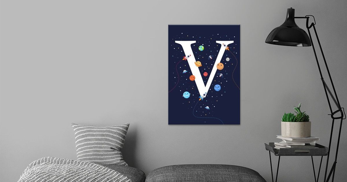 'alphabet letter V space' Poster by Yahya Art | Displate