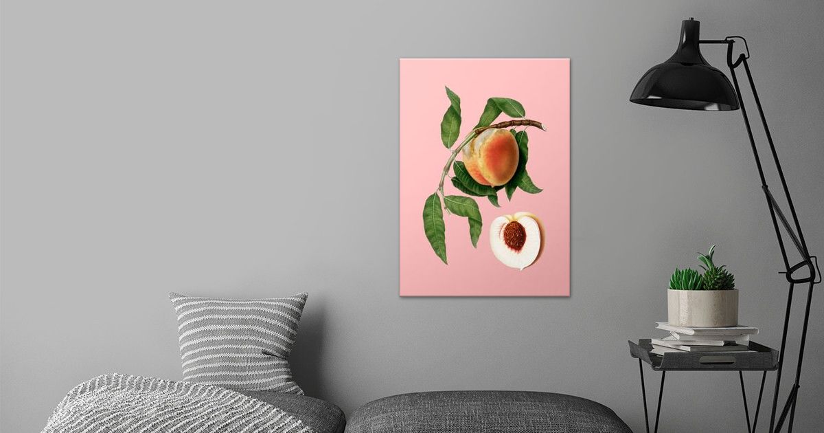 'Vintage Peach Fruit Poster' Poster by Holy Rock Design | Displate