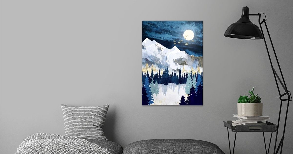 'Moonlit Snow' Poster by SpaceFrog Designs | Displate