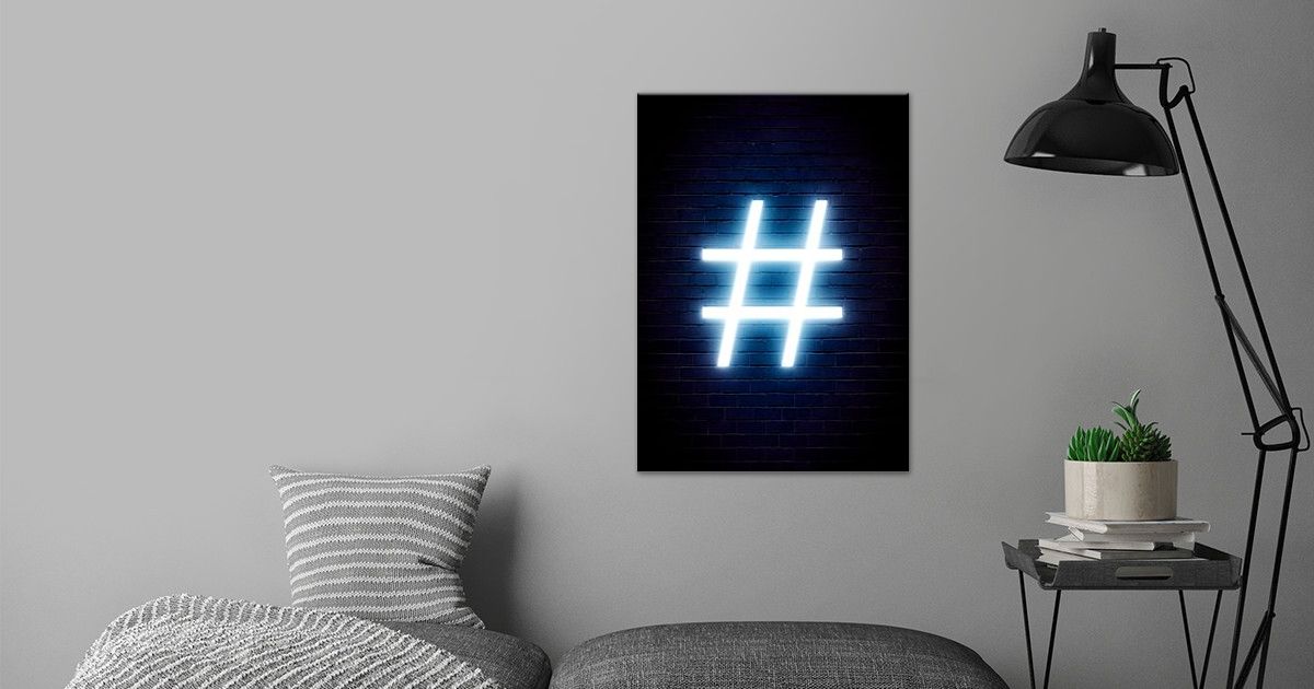 'hashtag hashtags neon' Poster by Black Iris | Displate