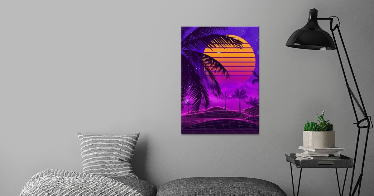'Sunset 80s Synthwave' Poster by EDM Project | Displate
