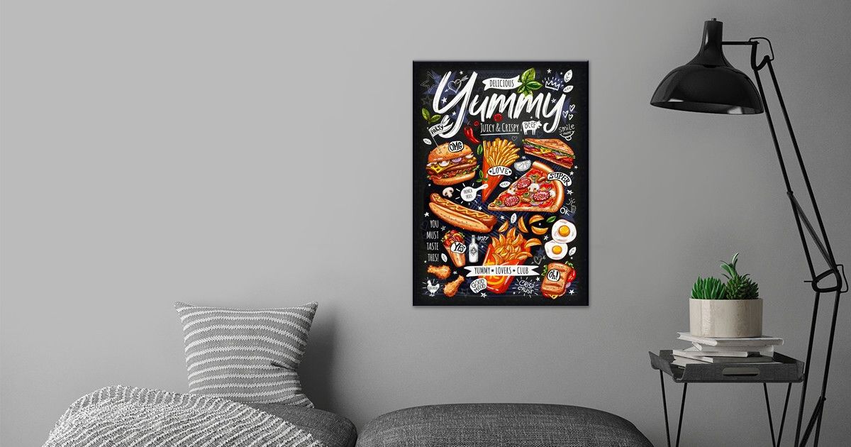 'Food restaurant cafe chalk' Poster by Iraida Bearlala | Displate