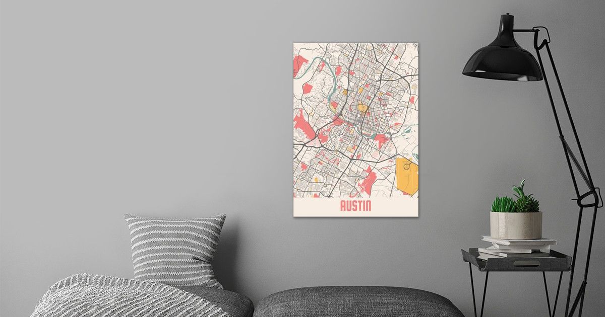 'Austin Chalk Map' Poster by Tien Stencil | Displate