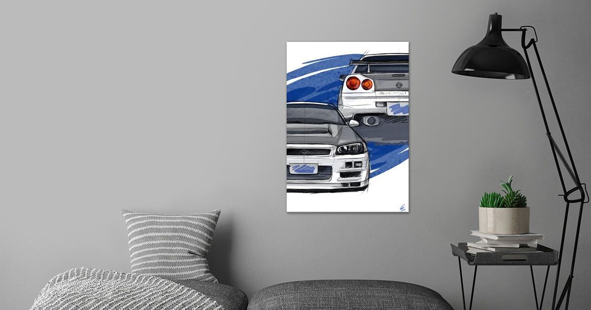 'Nissan Skyline R34 Gtr' Poster by Linda Rosenau | Displate