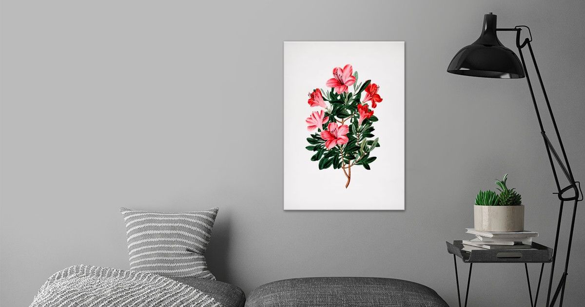 'Brick Red Chinese Azalea' Poster by Holy Rock Design | Displate