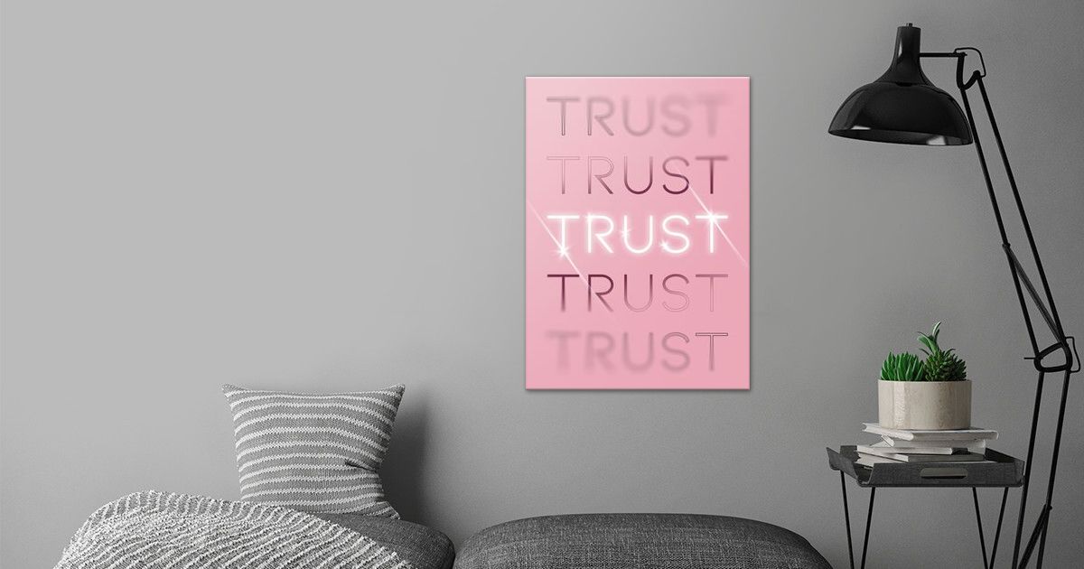 'Trust Motivational in Pink' Poster by Holy Rock Design | Displate