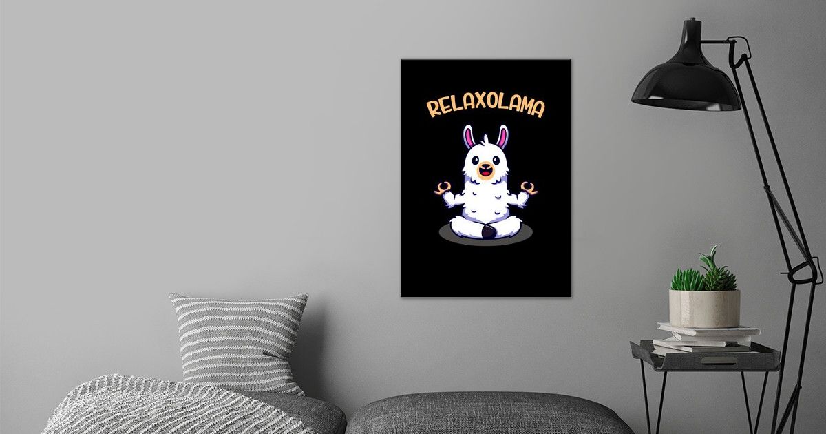 'Relaxo Llama Funny Yoga' Poster by Foxxy Merch | Displate