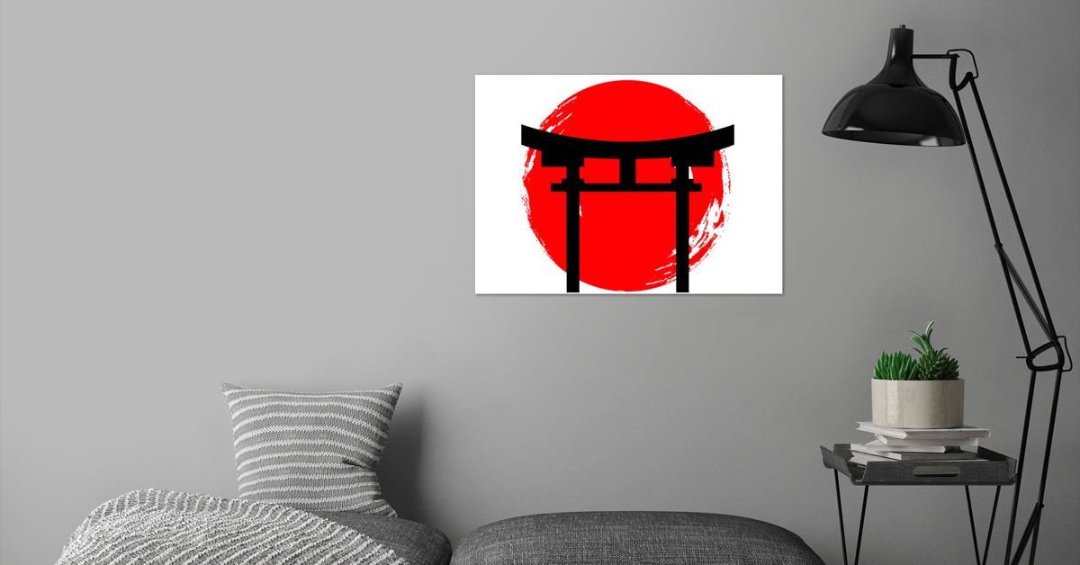 'Japanese red sun' Poster by RZH Creative | Displate