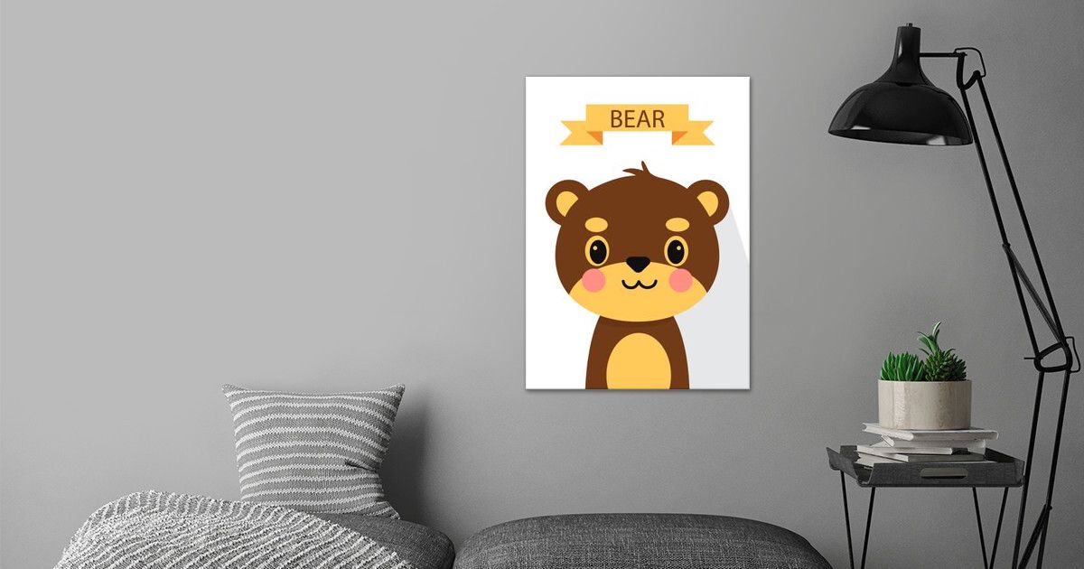 'Cute Bear Portrait poster' Poster by vector heroes | Displate