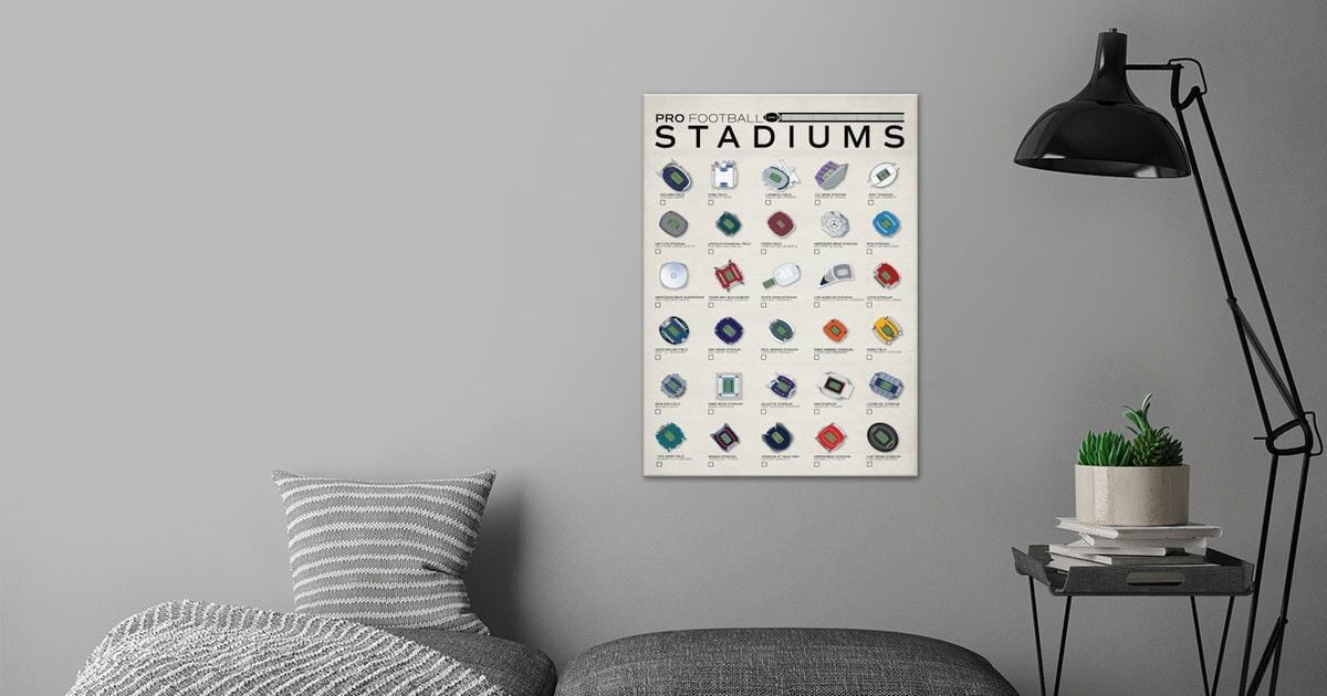 'Football Stadium Checklist' Poster by RobertHall Studio | Displate