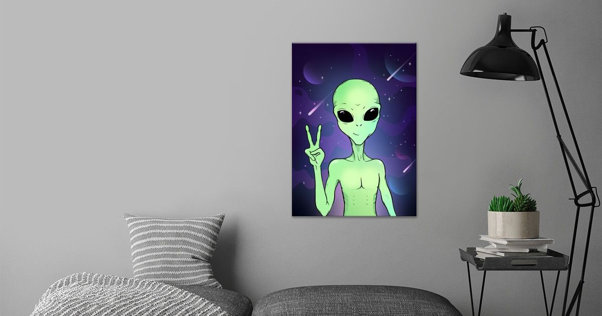 'Green Alien' Poster by Haus and Hues | Displate
