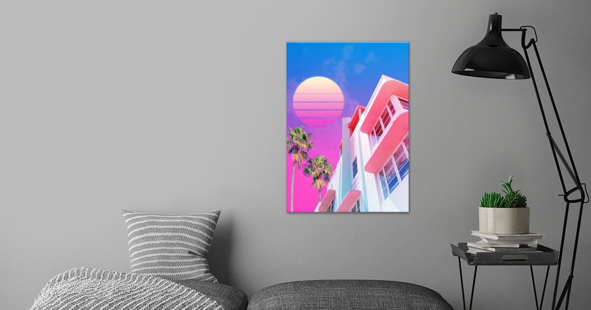 'vaporwave building' Poster by El Rik | Displate