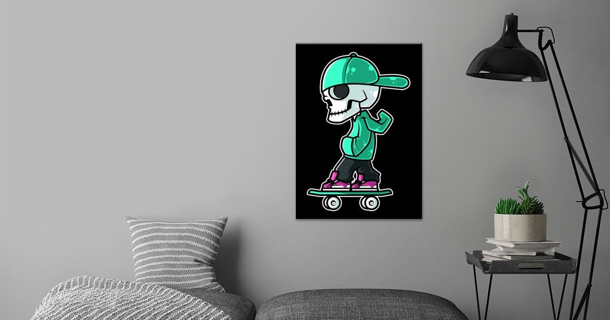 'Skating Skeleton skater' Poster by Michael | Displate