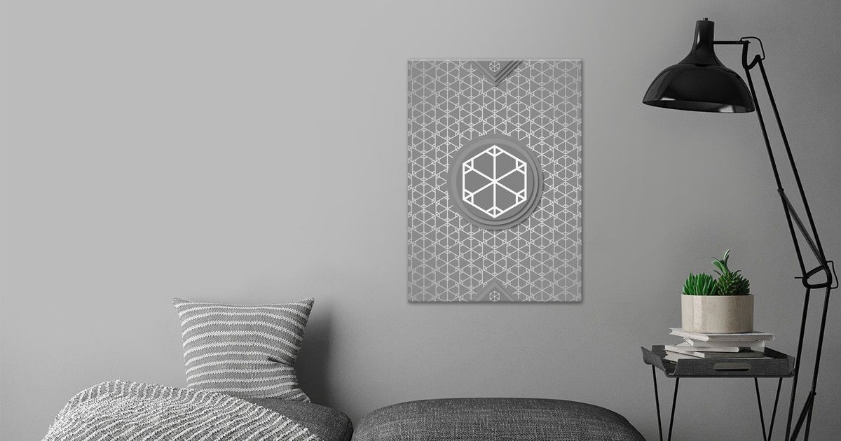 'Gray White Glyph Pattern' Poster by Holy Rock Design | Displate