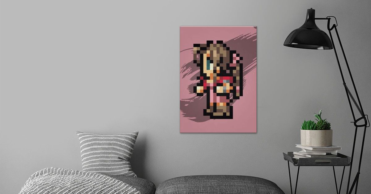 'FF VII Aerith Pixel Sprite' Poster by Ze Wiss | Displate