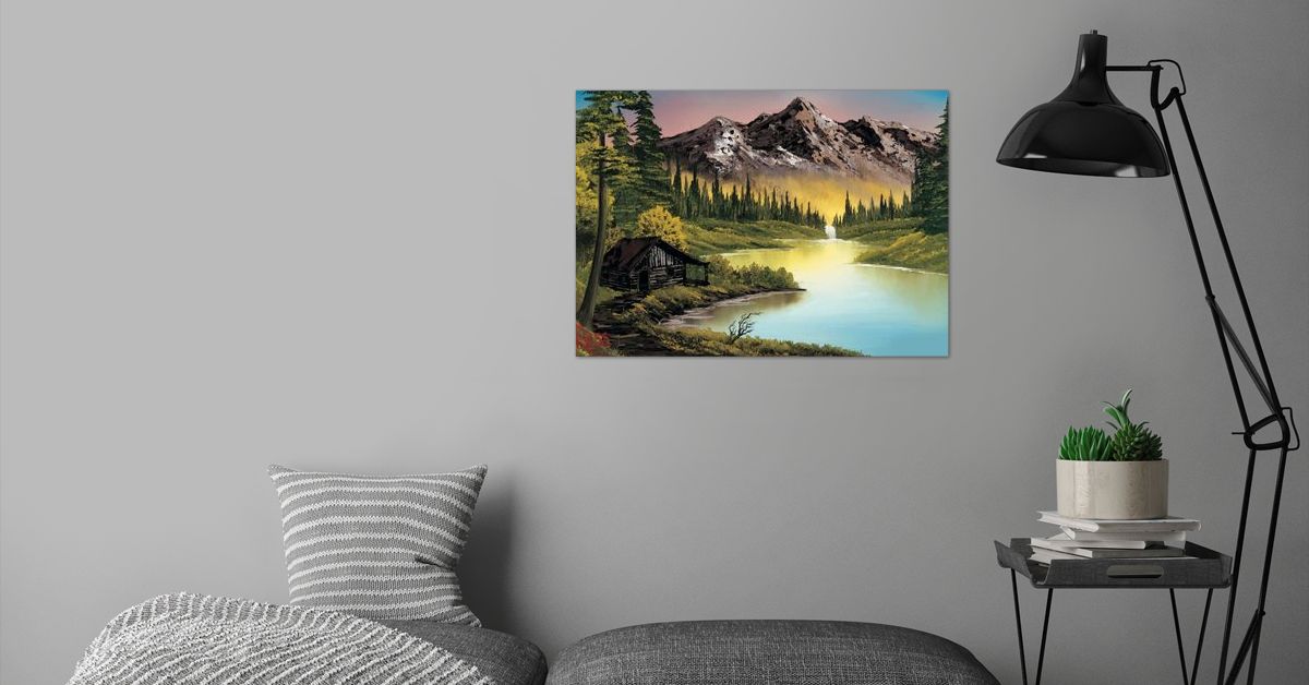 'Bob Ross Mountain Retreat' Poster by Poster For Life | Displate