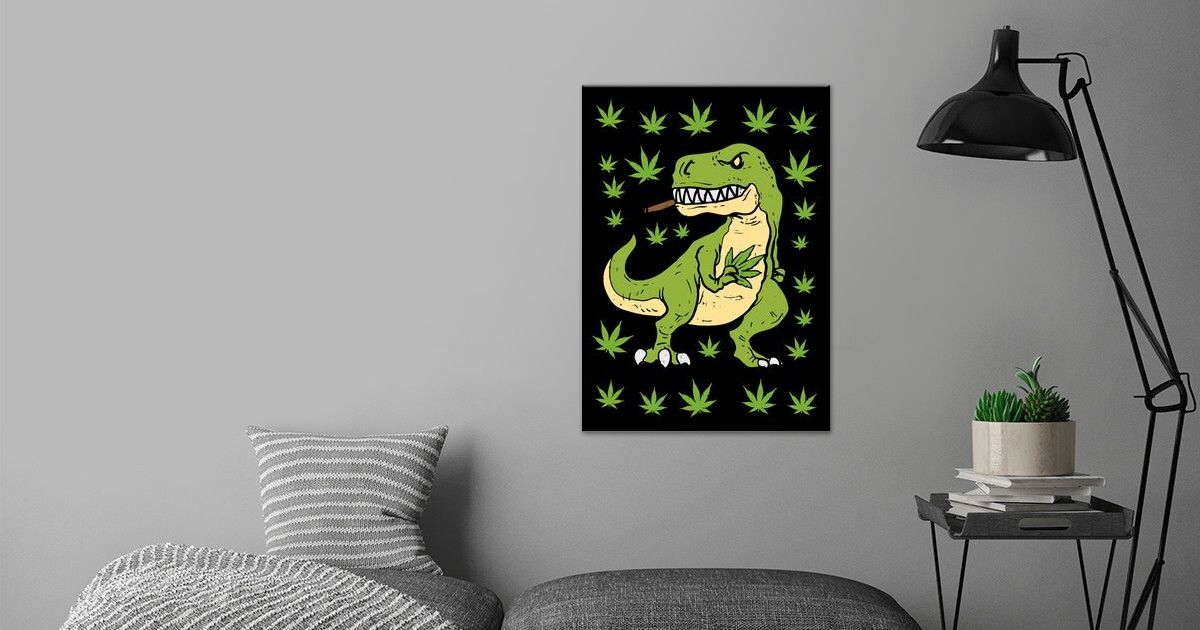 'Dino Weed' Poster by Rondes Studio | Displate