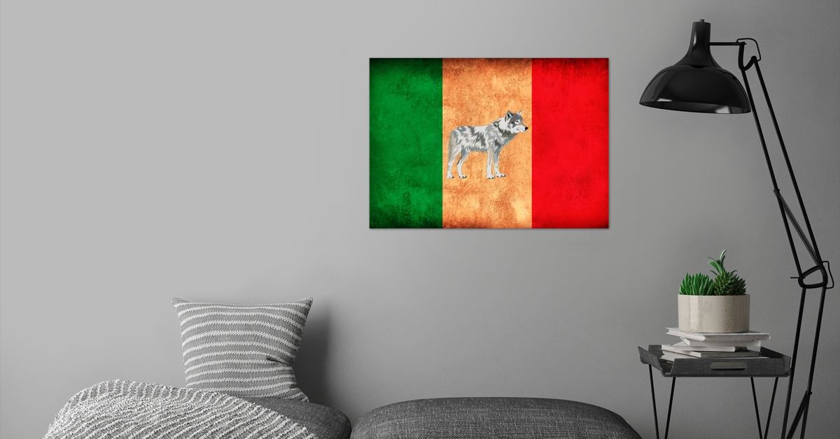 'Italy Flag And Wolf' Poster by Artistic Prints | Displate