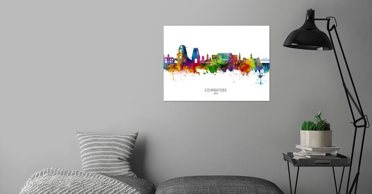 'Coimbatore Skyline India' Poster by Michael Tompsett | Displate