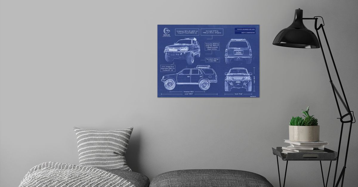 'Toyota 4Runner Blueprint' Poster by Ride Plate | Displate