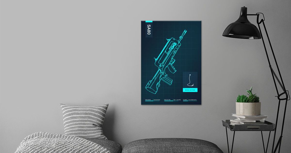 'SA80 Gun Blueprint' Poster by Basues | Displate