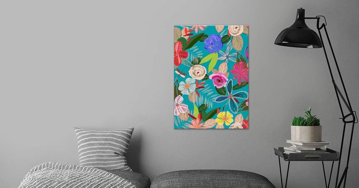'Vivid colorful flowers ' Poster by Gulsen Gunel | Displate