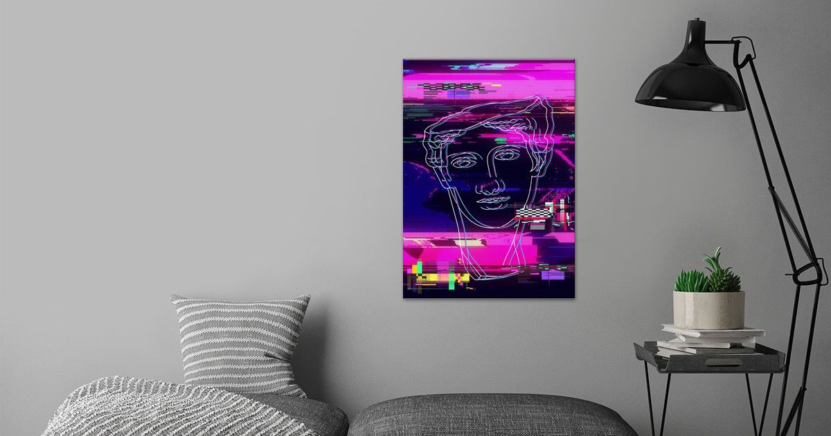 'Vaporwave Greek Statue 2' Poster by Simon Clement | Displate