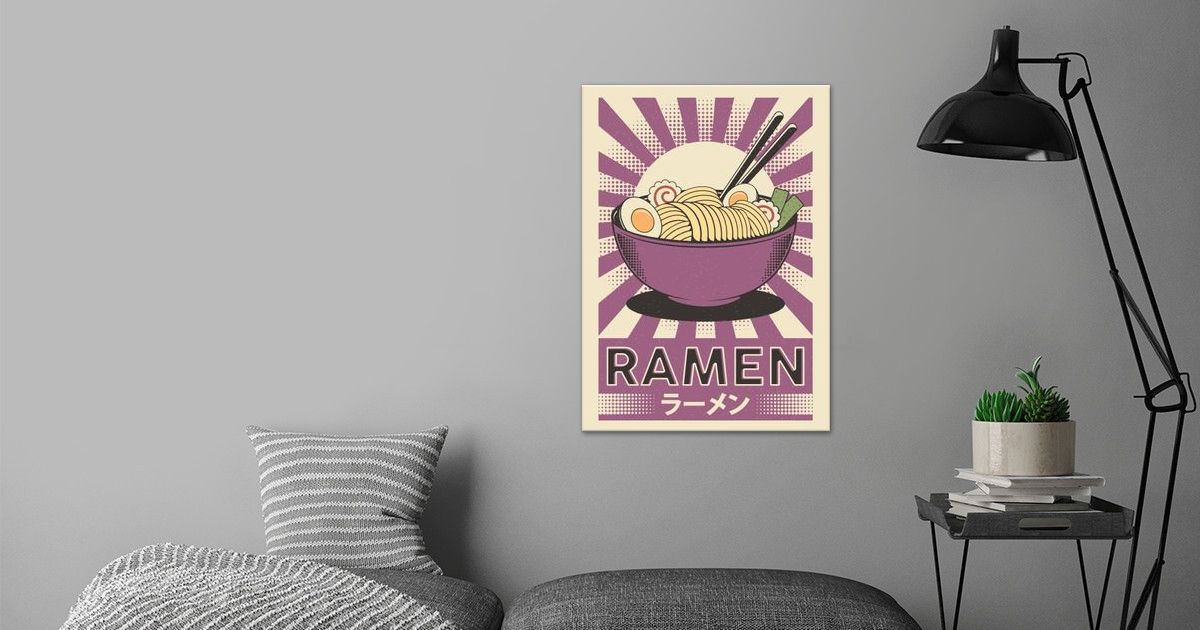 'Vintage Ramen Noodle Sign' Poster by Gilded Fables | Displate