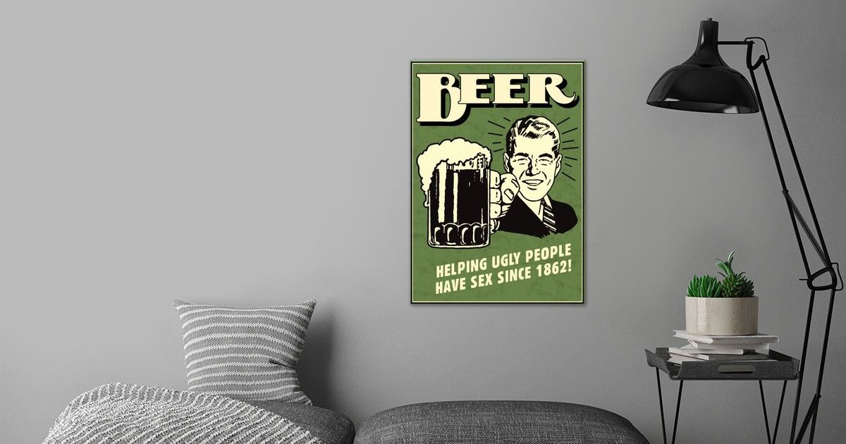 'Funny Beer Poster' Poster by Illustration Guy | Displate