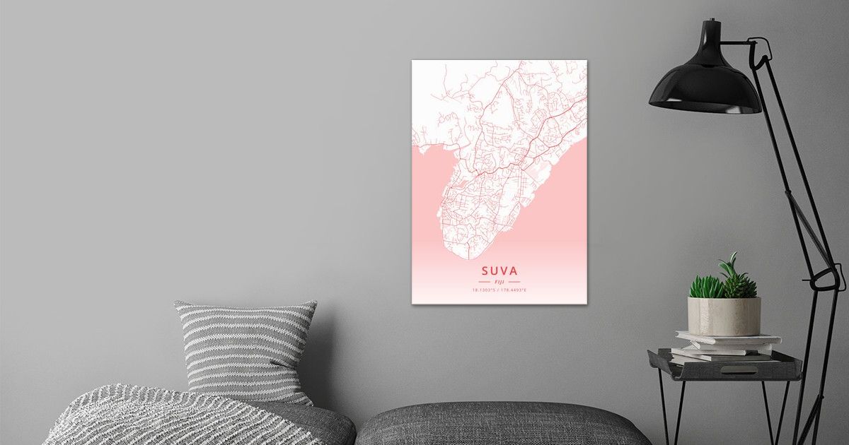 'Suva Fiji' Poster by Designer Map Art | Displate