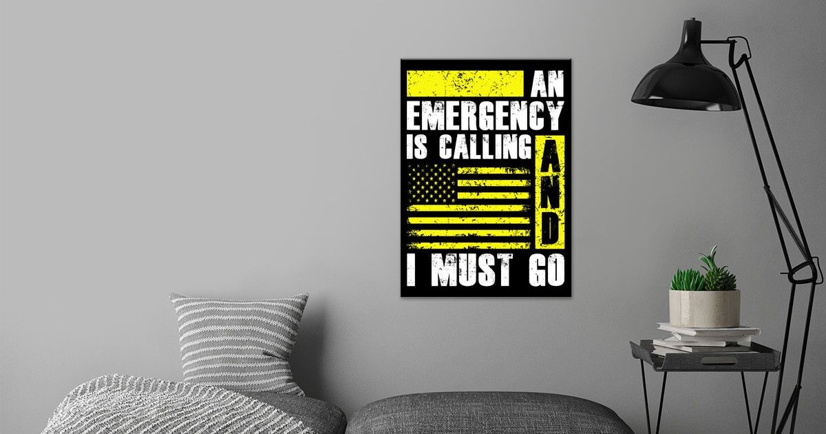'Dispatcher 911 Thin Gold' Poster by BobbyBubble | Displate