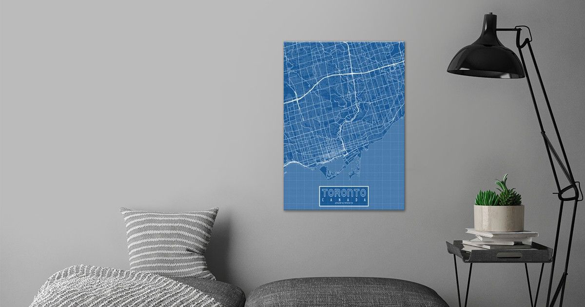 'Toronto City Map Blueprint' Poster by deMAP Studio | Displate