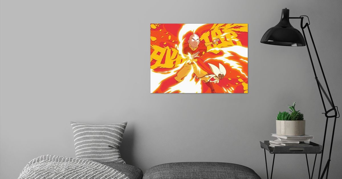 'Aang and Momo - Fire' Poster by Avatar: The Last Airbender | Displate